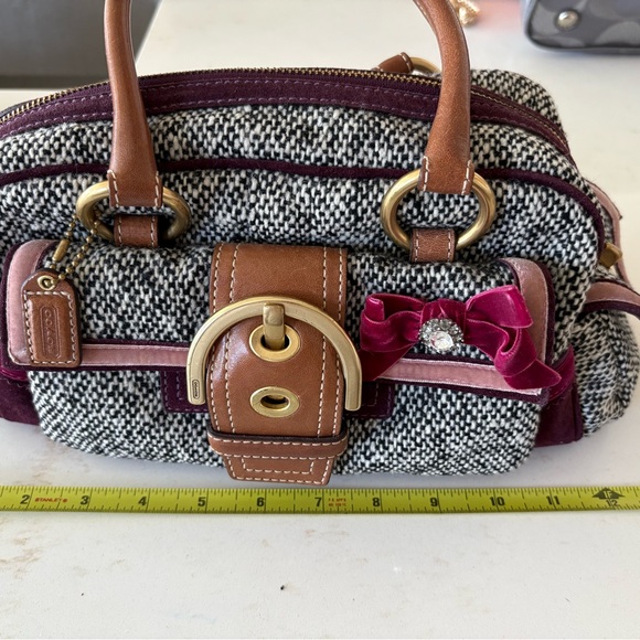 Coach | Bags | Coach Wool Tweed And Leather Satchel | Poshmark
